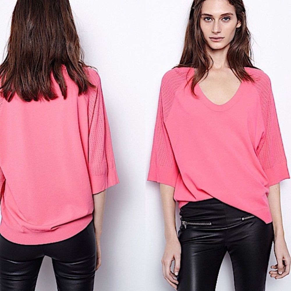 Zadig & Voltaire Lor Ve Rose Pink Knit Top - Gem
